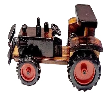 Handmade Wooden Movable Tractor Toy for Kids | Farmer Tractor Showpiece ...