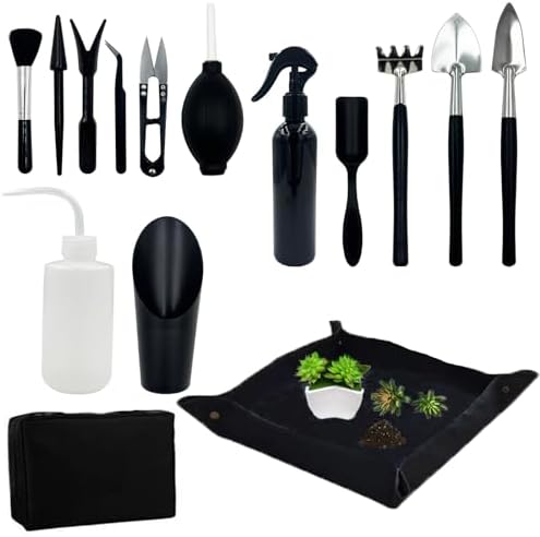 Holzsammlung 14 Pieces Succulent Plants Tools,Mini Garden Hand ...