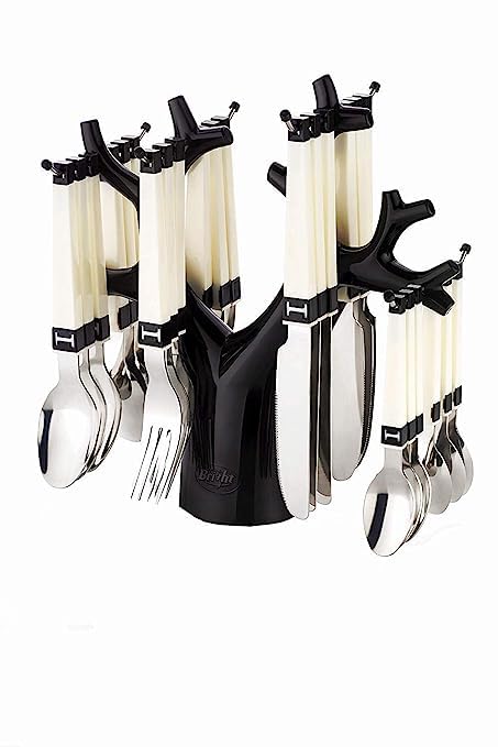Rudra Stainless Steel Fork Table Spoon Tree Cutlery Set, 24-Pieces ...
