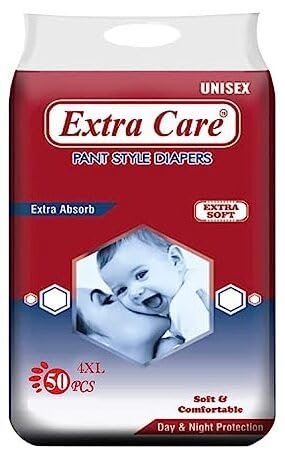 HANEEZ EXTRA CARE PANT STYLE BABY DIAPERS 4XL 50 COUNT,16-30kg, 12 ...