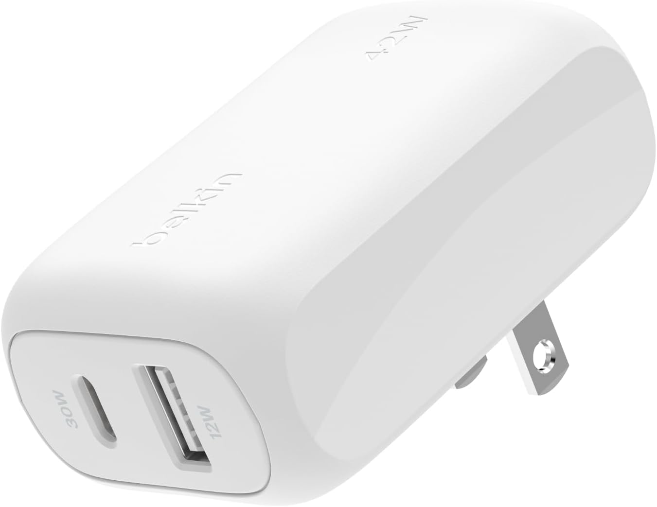 Amazon.com: Belkin Dual Port Charger Block 42W, USB-C + USB-A Charger ...