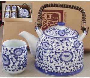 Amazon.com | Blue Flower Tea Set: Teacups: Teacups