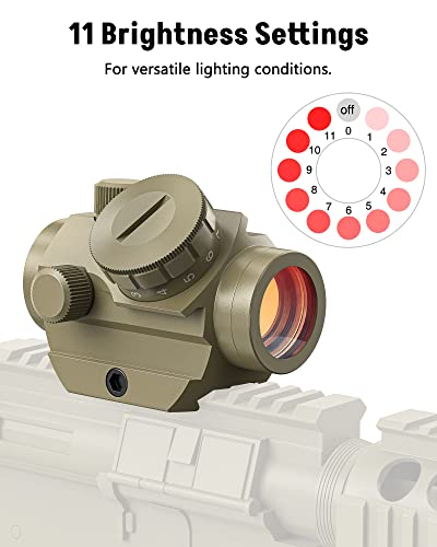 Snapklik.com : MidTen 2MOA Red Dot Sight 1x25mm Reflex Sight Waterproof ...