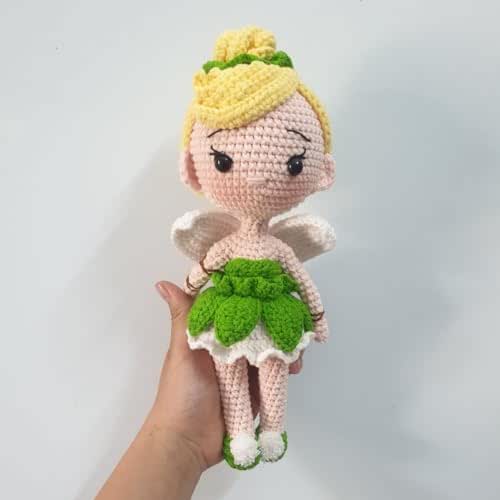 Amazon.com: Handmade 8'' Crochet Doll Tinkerbell Doll Amigurumi Doll ...