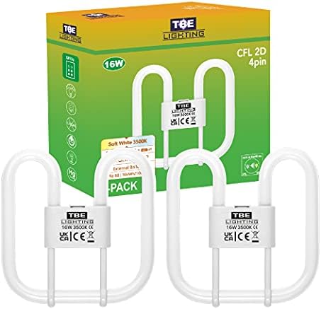 TBE LIGHTING 16w 2D 2-PIN CFL Energy Saving Lamps - DD Fluorescent ...
