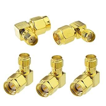 RF SIGNAL SMA 90 Degree Adapter,5pcs SMA Male to Female Right Angle Coax Adapter for Radio, FPV ...