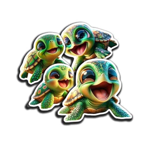 Amazon.com: Cute Baby Turtle Sticker Assortment 4 Pack : Arts, Crafts ...