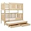 Dreifaches Kinderetagenbett EMILKA 90x180 Kiefer aus Naturholz ...