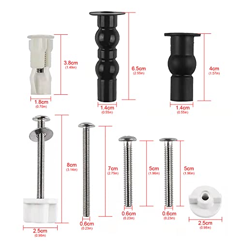 5 Pairs of Screws for Toilet Seat Set, Universal Toilet Seat Mounting ...