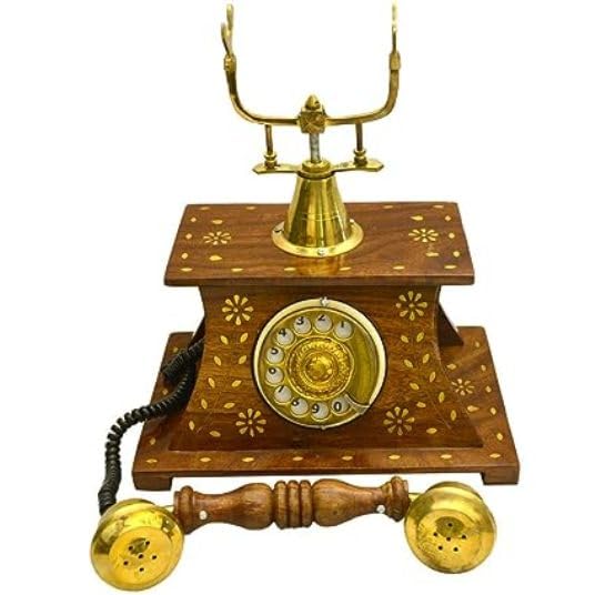 Handmade Wooden Telephone Pure Brass and Wood Working Condition ...