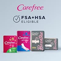 Carefree Acti-Fresh Thin Panty Liners, Soft and Flexible Feminine Care Protection, Long, 92 ...