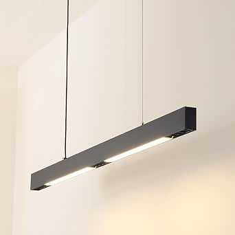 Amazon.com: Mjsdjof 47.2" Rectangular Metal Strip Pendant Light, Black ...