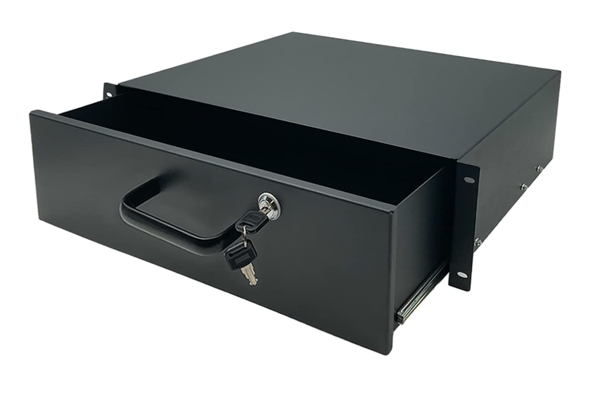 Amazon.com: Electriduct 3U Rack Mount Locking Drawer for 19 Inch Server Cabinet, Network ...