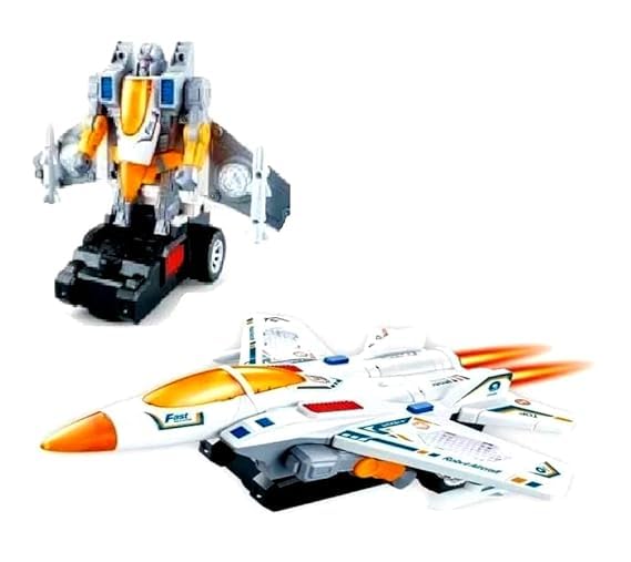 ABS Transforming Aircraft to Robot Toy with 3D Light & Sound, Battery ...