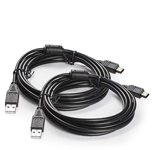 TechMax [2-Pack Gold Platted Extra Long 3M USB Charging Cable for Xbox Sony Playstation 3/ PS3 ...