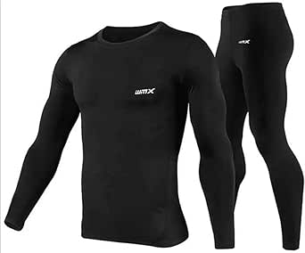 WMX Men's Sports Running Set Compression Shirt + Pants Skin-Tight Long ...