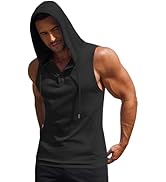 Amazon.com: COOFANDY Mens Muscle Hooded Tank Tops Sleeveless Gym ...