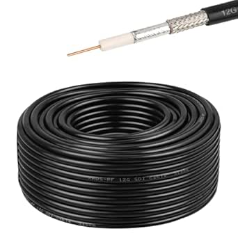 Amazon.com: XRDS -RF 100FT 12G SDI Coaxial Cable, 75 Ohm RG6 Bare Copper Core with Tinned Copper ...