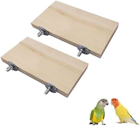 2PCS Bird Platform Flat Wooden Stand Pet Platform Climbing Platform ...