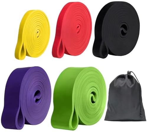 Pull Up Bands, 5 Different Levels Resistance Loop Set, Heavy Duty ...