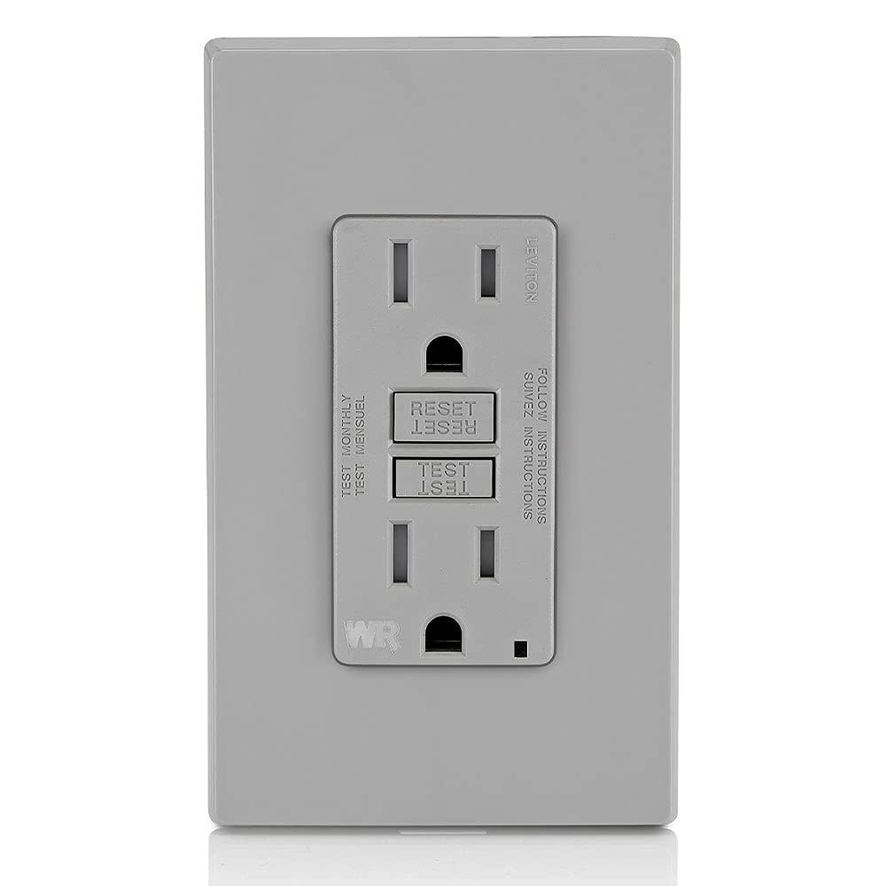Snapklik.com : Leviton GFWT1-GY Self-Test SmartlockPro Slim GFCI ...