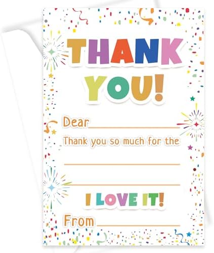 Amazon.com : Kids Thank You Cards Fill in the Blank, Magic Unicorn ...