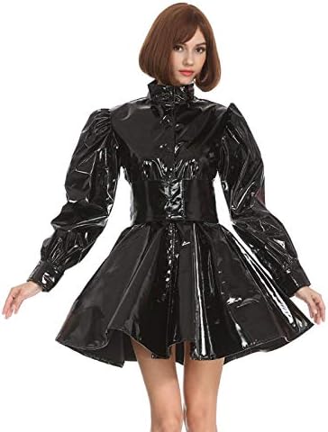 Amazon.com: GOceBaby Women French Gothic Punk Black PVC Ball Gown Dress ...