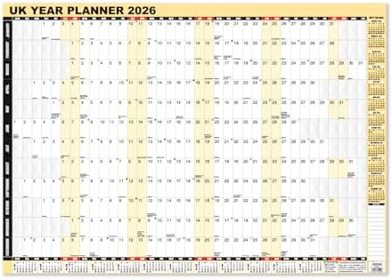 2026 Year Wall Planner A1 - Large 85cm x 58cm Laminated Calendar ...