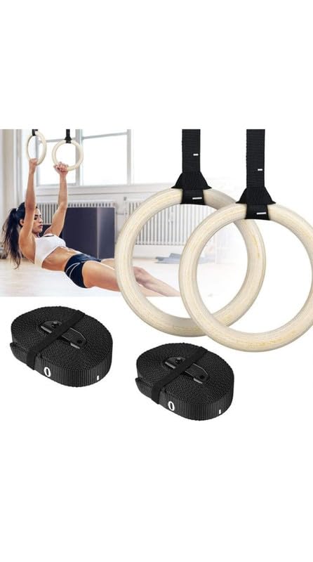 NA Sports Gymnastic Roman Rings | Rings with Adjustable Buckle Straps ...