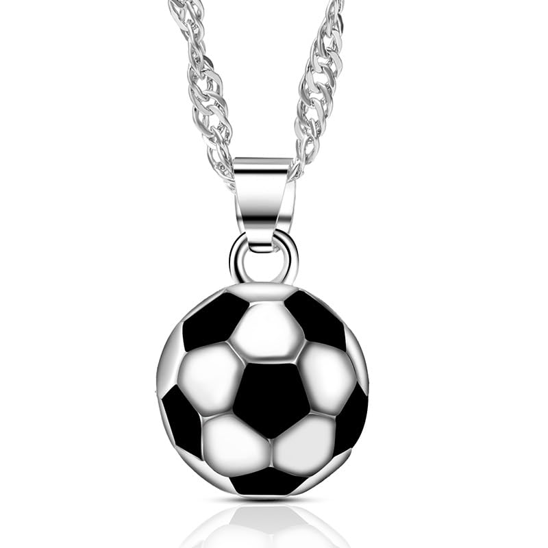 Ozmw Collier de Football, Collier Pendentif de Football en Acier ...