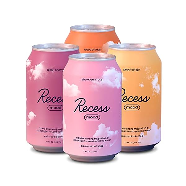 Recess Mood Magnesium Supplement Drink Calming Beverage, 12 Ounce, Pack ...