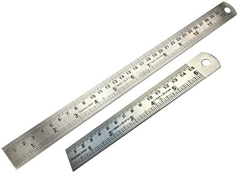 Stainless Steel Metal Dual Edge Imperial Inch and Metric 1mm and 1/32 ...