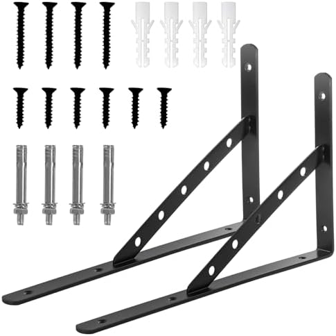 Amazon.com: Shelf Brackets 14 Inch, Solid Stainless Steel Decorative ...