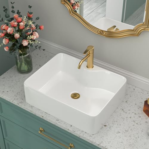 Sarlai Vessel Sink Rectangular - 19"x15" Modern Bathroom Vessel Sink ...