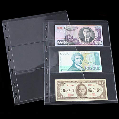 IHC ~ Currency Sheets ~ 3 Divider (Transparent) 100% Acid Free, Pack of ...
