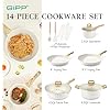 Amazon.com: GiPP Pots and Pans Set Non Stick - 14 Pcs White Granite ...