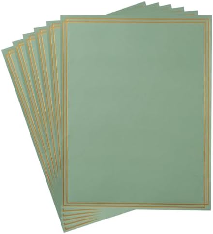 Amazon.com : 60 Pack Stationery Set Paper with Gold Border, 8.5x11 Inch ...