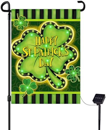 Amazon.com : St Patricks Day Garden Flag,Double Sided Gnome Shamrock ...