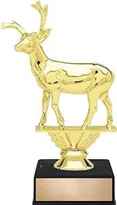 Amazon.com : Crown Awards 6.5" Deer Buck Trophy On Luxury Black Base ...