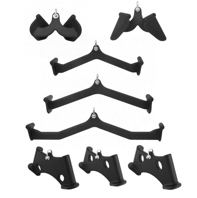 Amazon Brand - Symactive Cable Machine Attachments. Black Matte Handles ...