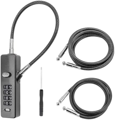 Fence Locks for Outdoor Gates, 4-Digit Small Cable Locks with ...