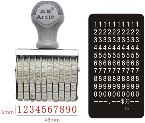Amazon.com : Saim 10 Digits Rubber Number Stamp, Number Stamp 10 Band ...
