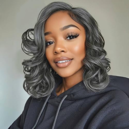 Amazon.com : quickwig Short Loose Wave Bob Wig Side Part Body Wave Wigs ...