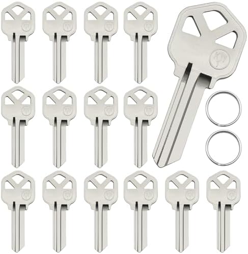 AYWFEY KW1 Blank Key Blanks, Pack of 15 High Quality Brass Uncut Blank ...