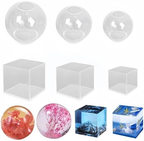 Amazon.com: BIGEBO 4 inch Large Sphere Resin Molds, Ball Shape Silicone ...