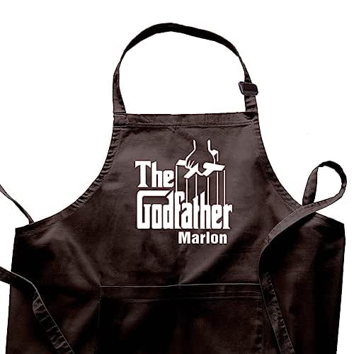 Amazon.com: Custom Godfather Apron, Mens Aprons for Grilling, Dad Apron ...