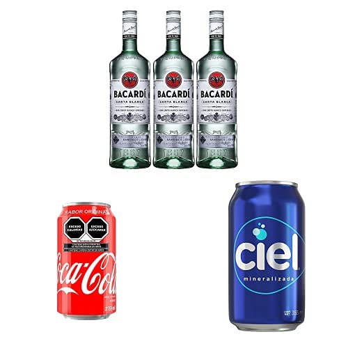Tripack Ron Bacardi Carta Blanca 980 Ml + Coca-Cola Original Paquete de ...