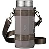 Amazon｜シービージャパン 水筒 直飲み 真空断熱 2層構造 ブラウン 340ml 肩掛けできるショルダー付き専用ホルダー オクタボトルロングショルダー340 holms｜水筒・マグボトル ...