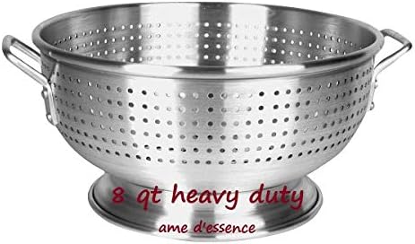 Amazon.com: (8-QT) Aluminum Colander with Handles and Base Heavy Duty ...