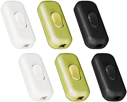 tunghey 6Pack Inline Cord Switch, On-Off DPST Control Lamp Switch for ...